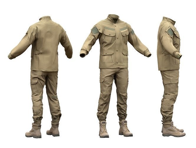 3D model Male Military Outfit 2 VR / AR / low-poly | CGTrader