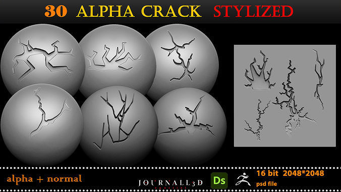 Texture 30 Stylized Cracks Alphas VR / AR / low-poly | CGTrader