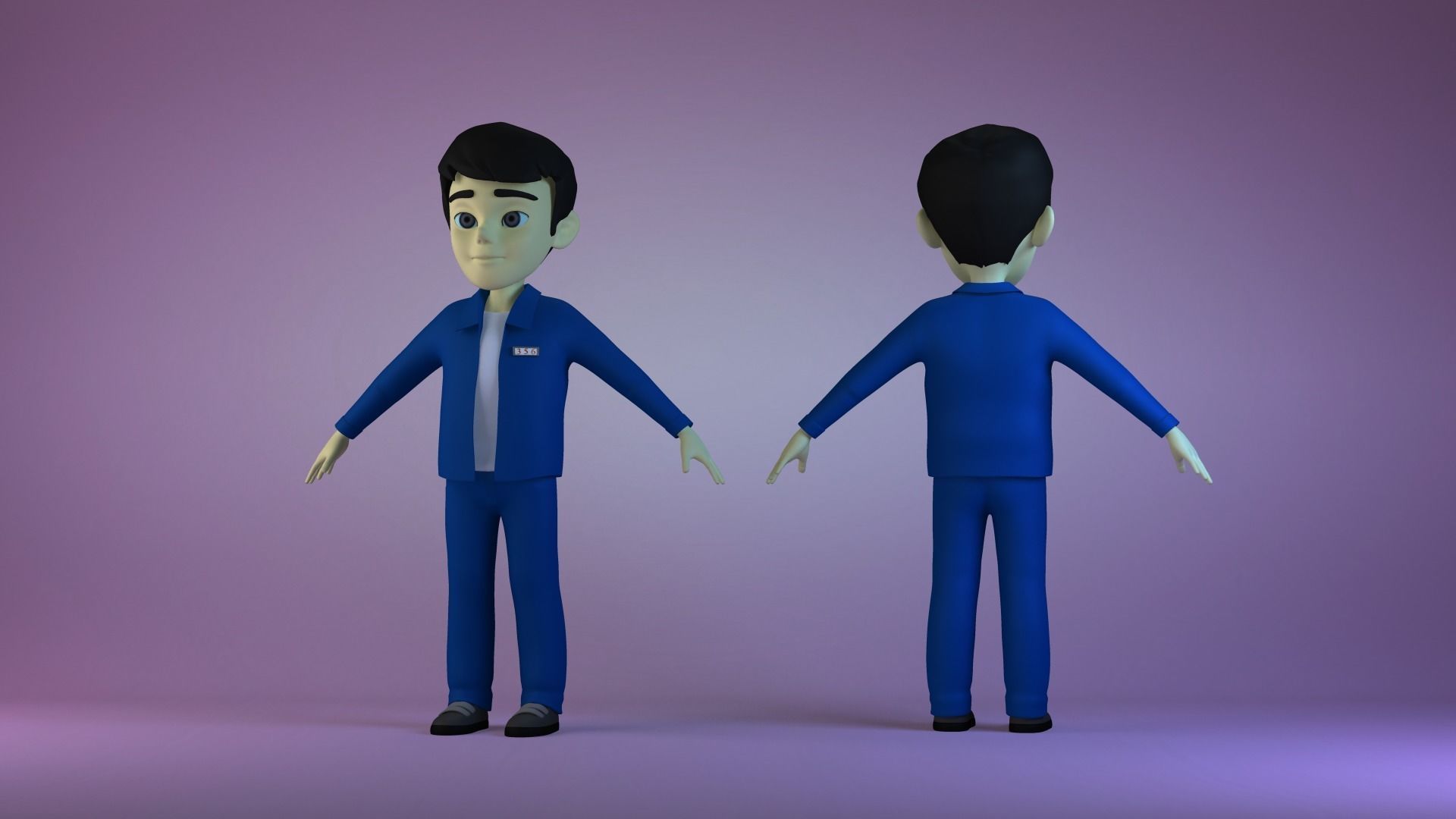Cartoon Clerk employee worker man businessman 3D model | CGTrader