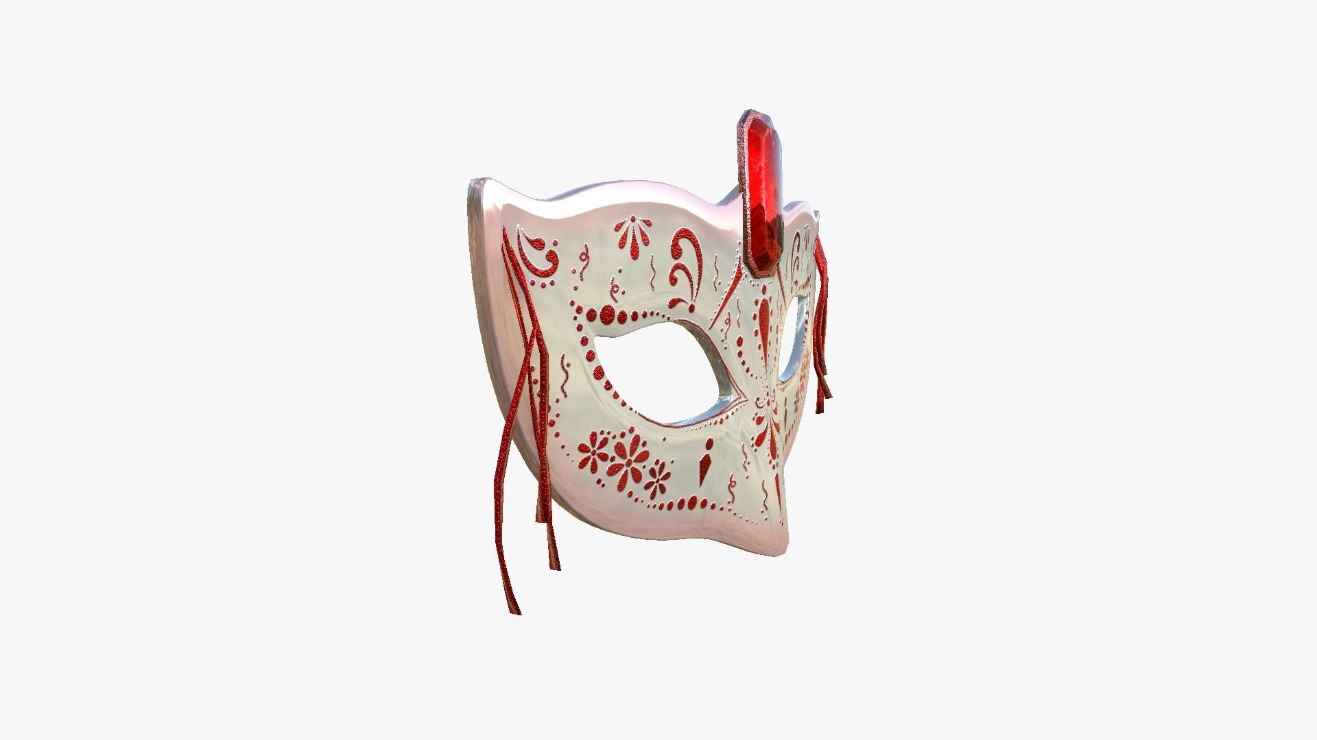 3D model Carnival Mask E11 White Red - Costume Character Design VR / AR ...