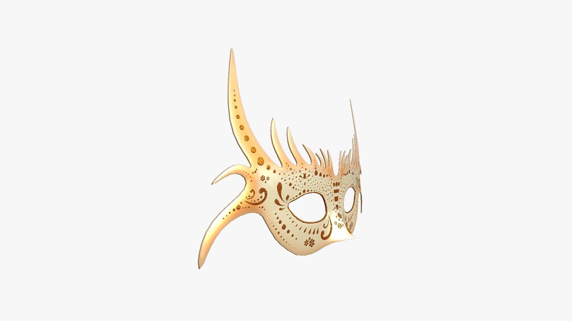 3D model Carnival Mask G08 Orange Yellow - Costume Character Design VR ...