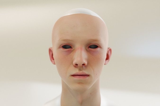Hyper realistic beautiful bald Elf teen boy 3D model rigged | CGTrader