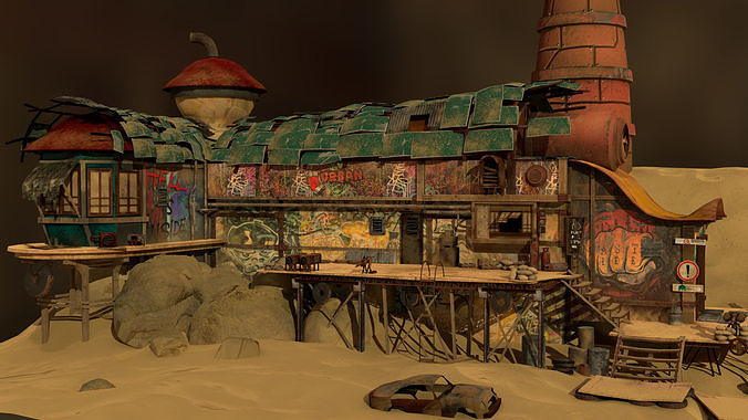 3D model DESERT LOW POLY game ENVIRONMENT VR / AR / low-poly | CGTrader