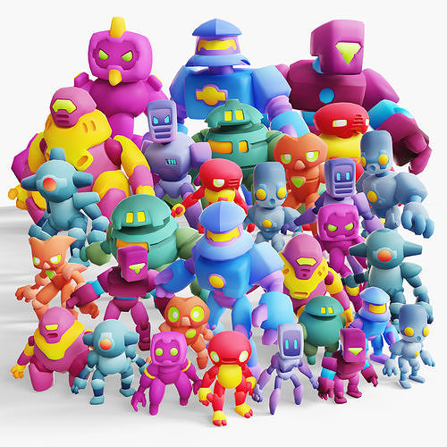 3D model Cartoon Robots Pack 01 VR / AR / low-poly | CGTrader