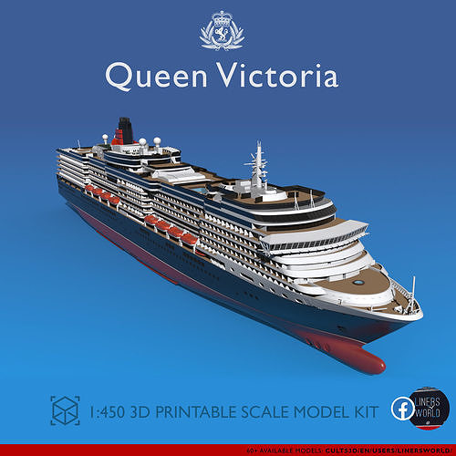 Cunard Queen Victoria cruise ship 1-450 model kit 3D model 3D printable ...