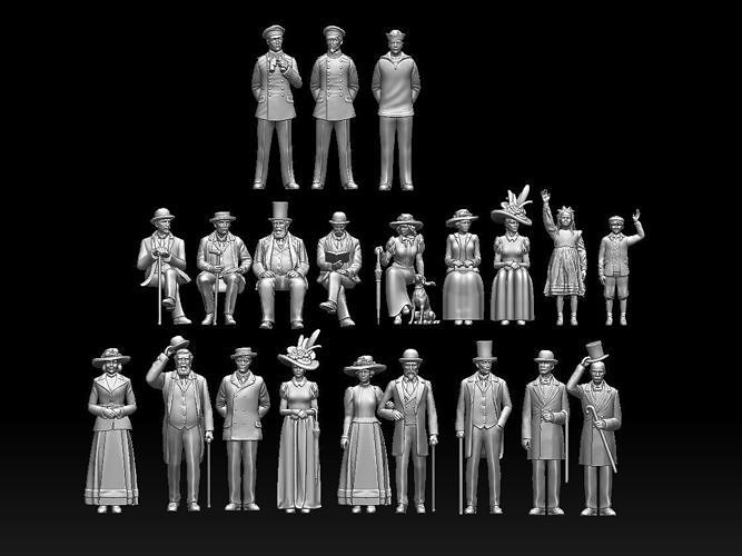 retro people 3D model 3D printable | CGTrader