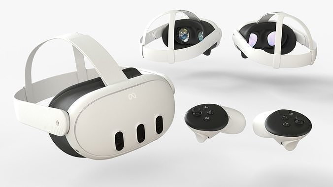 Meta Quest 3 with Meta Touch Plus controllers 3D model | CGTrader