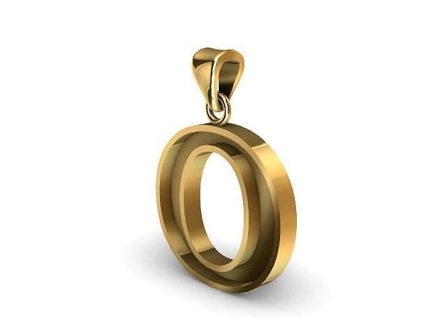 letter O pendant 3D model 3D printable | CGTrader