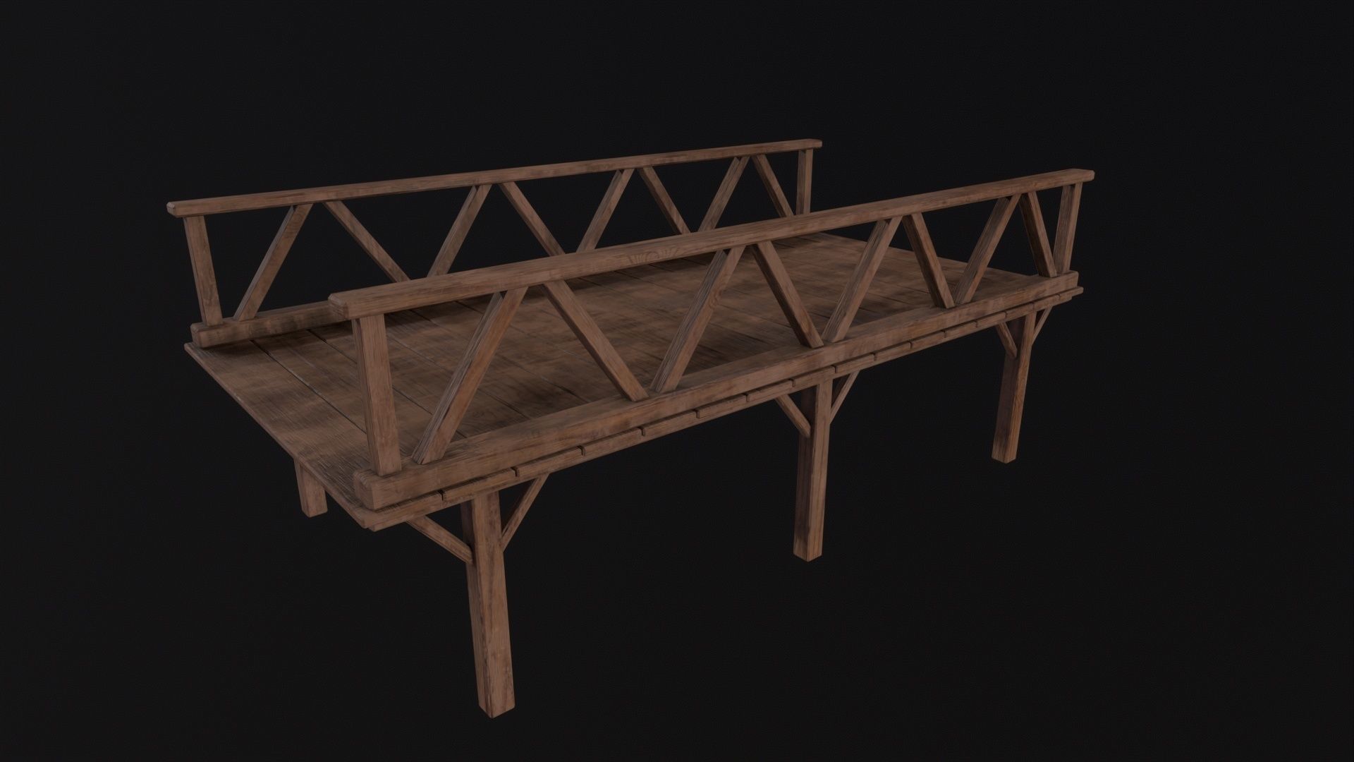 3D model Medieval Wooden Bridge VR / AR / low-poly | CGTrader