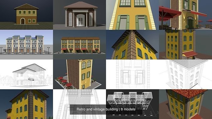 Retro and vintage building 3D Model Collection | CGTrader