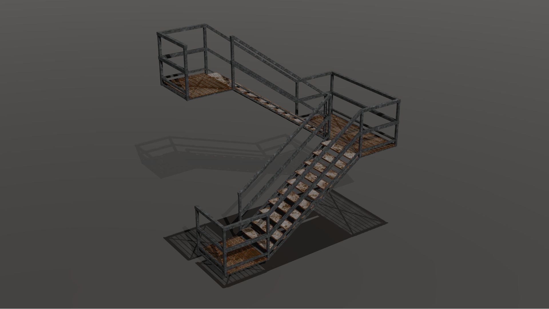 3D model Modular Industrial Steel Catwalks and Staircases VR / AR / low-poly | CGTrader
