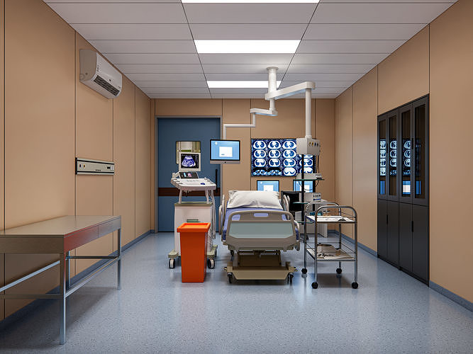 Hospital endoscopy room Interior 3D model | CGTrader