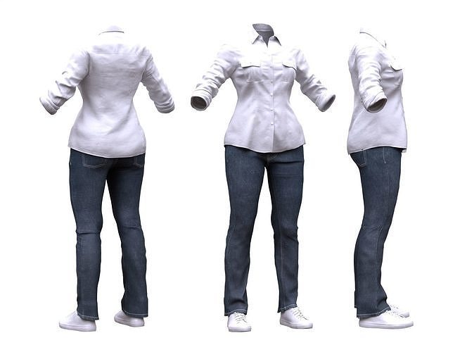 3D model Female Casual Outfit 2 VR / AR / low-poly | CGTrader