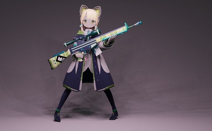 Anime Character - BA Midori 3D model | CGTrader