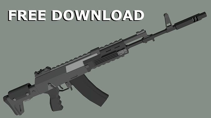 Low Poly AK-12 Assault Rifle free VR / AR / low-poly 3D model | CGTrader