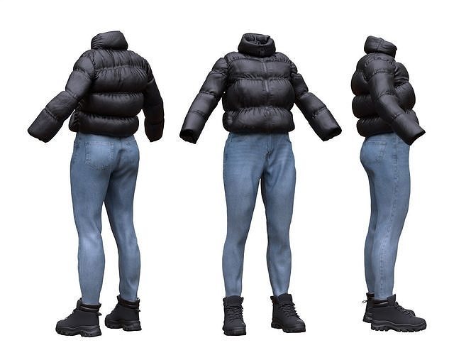 3D model Female Winter Outfit VR / AR / low-poly | CGTrader