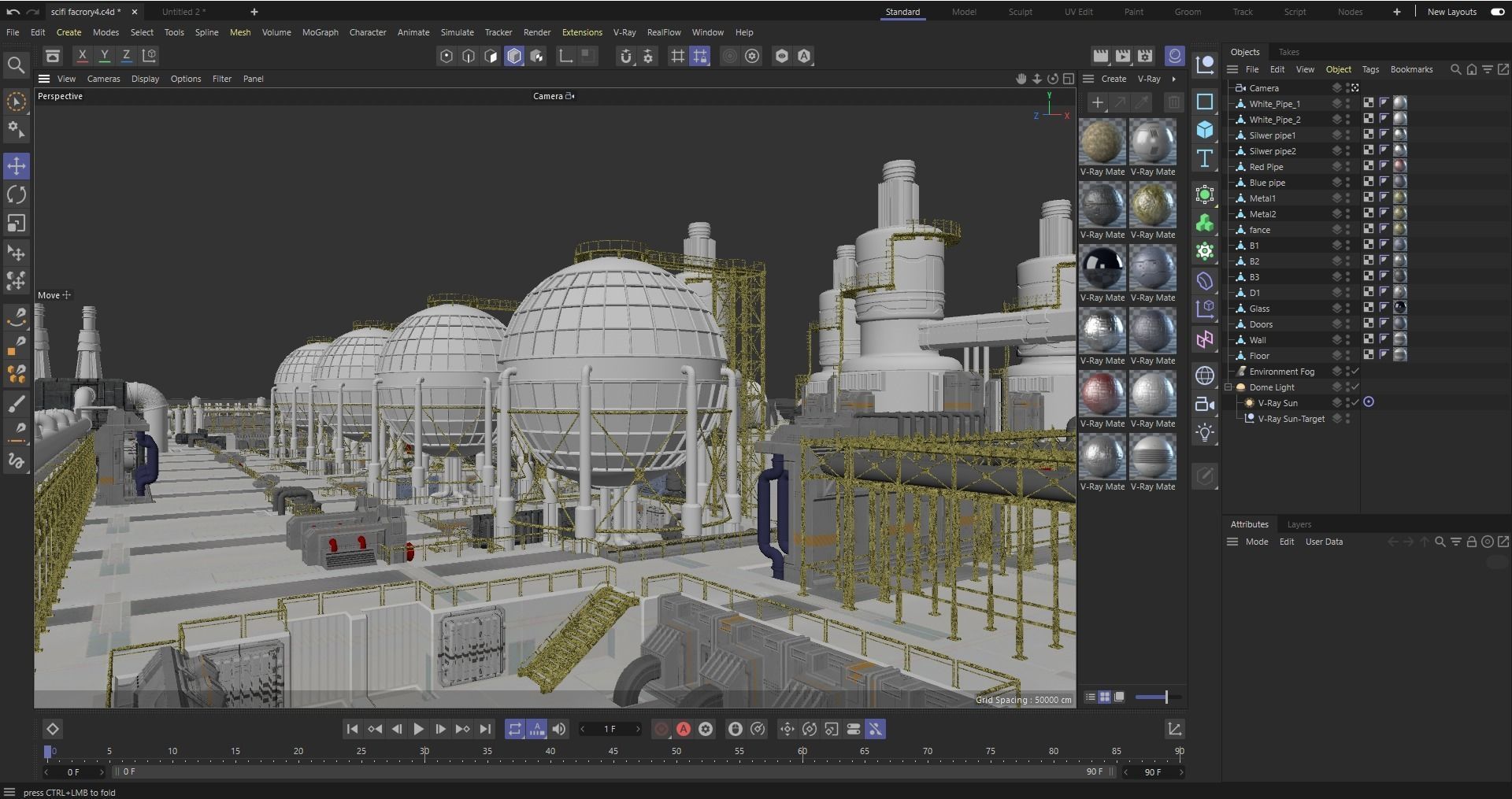 Sci-Fi factory 3D model | CGTrader