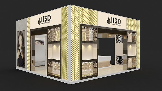 Exhibition Stand Stall Three Side Open 6X6 3D model | CGTrader