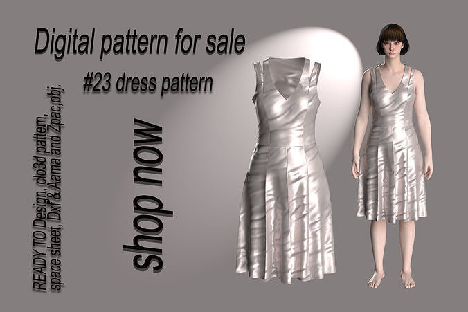 23 dress pattern for women 3D model 3D printable | CGTrader