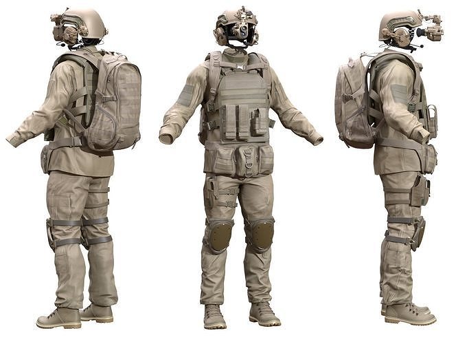 3D model Male Soldier Outfit 1 VR / AR / low-poly | CGTrader