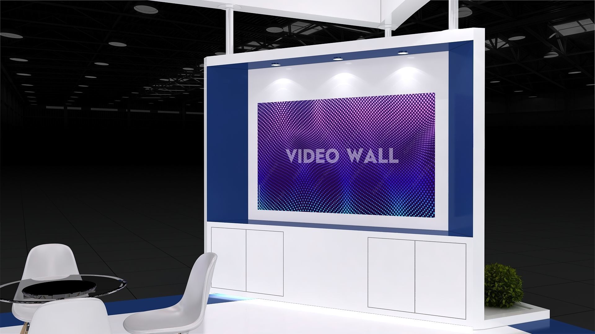 Exhibition Stand Stall Four Side Open 14X6 3D model | CGTrader