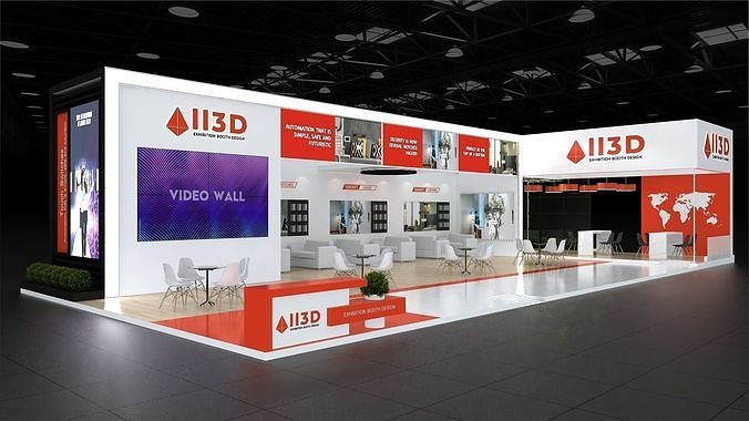 Exhibition Stand Stall Three Side Open 20X9 3D model | CGTrader