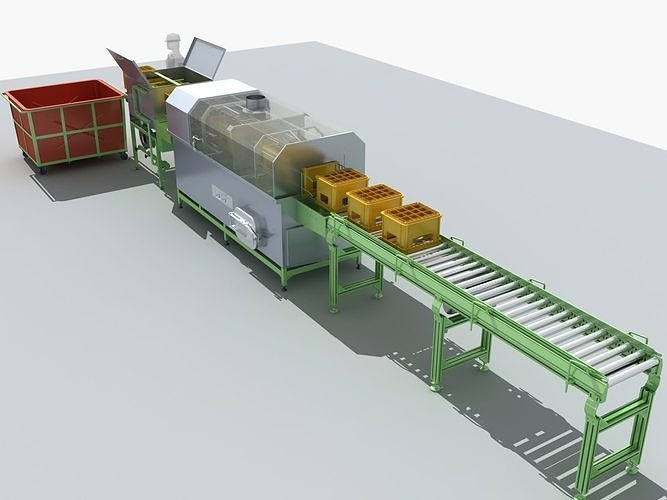 Industrial Equipment 8-Box Washing Machines Automatic 3D model | CGTrader