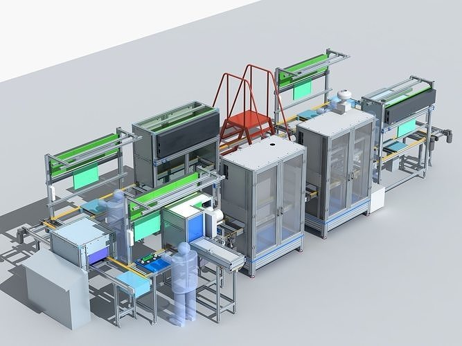 Industrial Equipment 9 - Flow Production Line 3D model | CGTrader