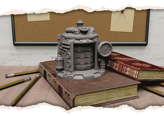 Steampunk calendar 3D model 3D printable | CGTrader
