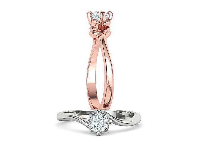 Bypass Solitaire Promise ring 30 pointer Engagement Ring 3Dmodel 3D ...