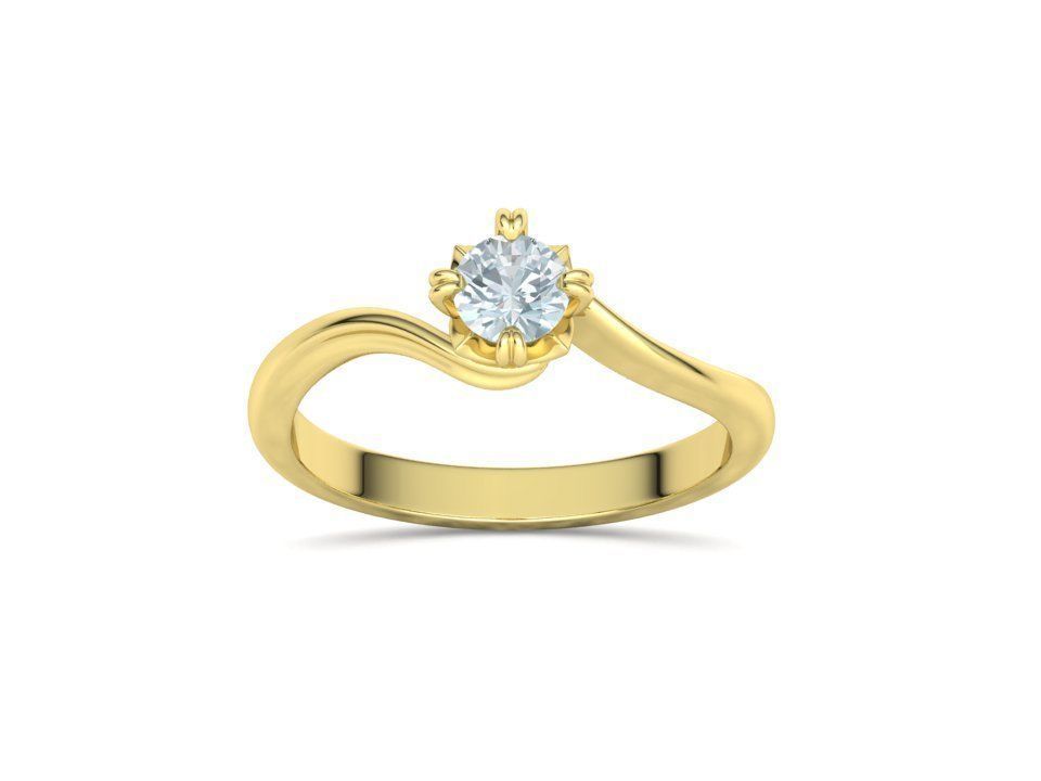 Bypass Solitaire Promise ring 30 pointer Engagement Ring 3Dmodel 3D ...