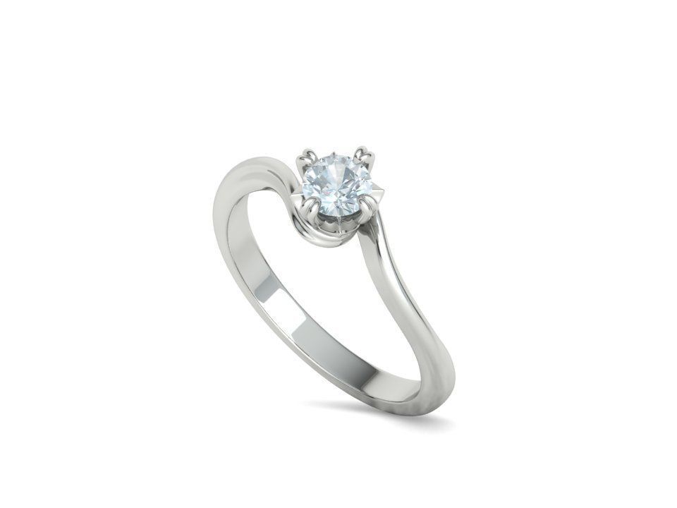 Bypass Solitaire Promise ring 30 pointer Engagement Ring 3Dmodel 3D ...