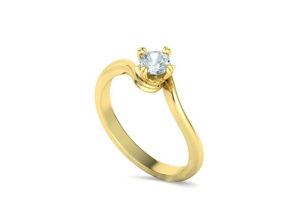 Bypass Solitaire Promise ring 30 pointer Engagement Ring 3Dmodel 3D ...