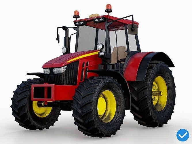 3D model Modern Heavy Agriculture Tractor Red PBR VR / AR / low-poly ...
