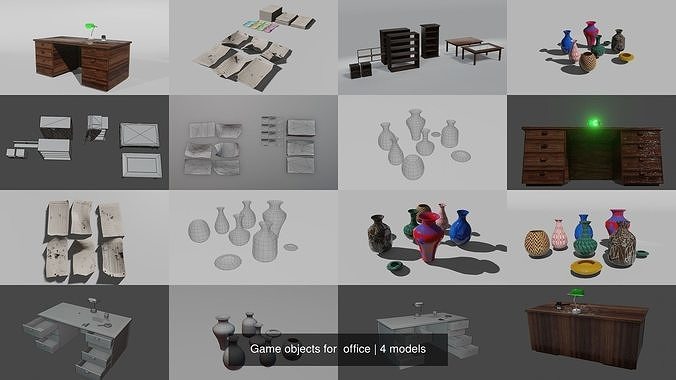 3D Model Collection Game objects for office VR / AR / low-poly | CGTrader