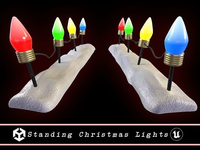 3D model Modular Standing Christmas Lights for Exterior VR / AR / low ...