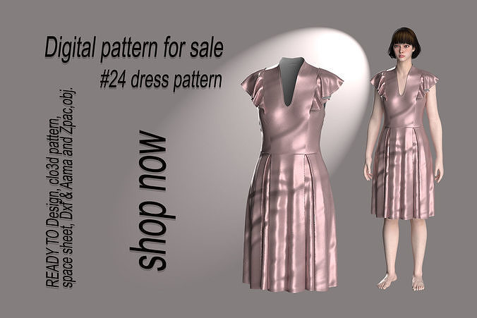 24 dress pattern for women 3D model 3D printable | CGTrader