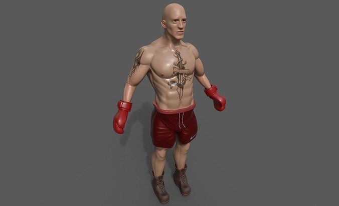 3D model Boxing man model VR / AR / low-poly | CGTrader
