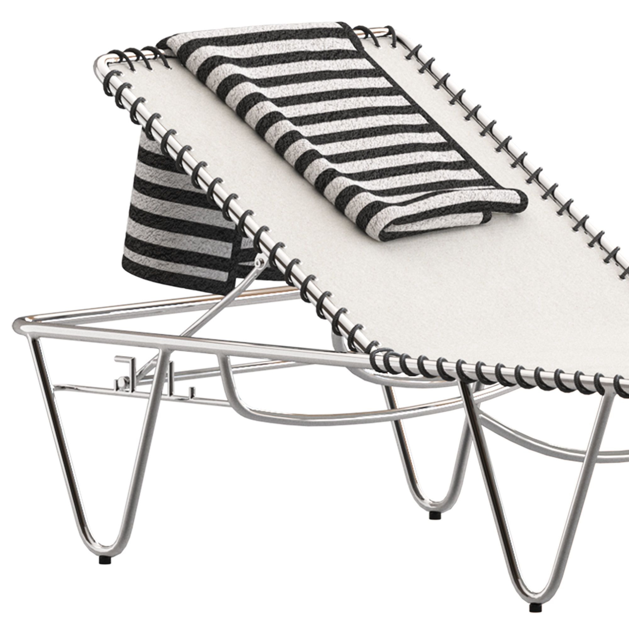 CB2 Enzo Natural Sunbrella Outdoor Sling Sun Lounge 3D model | CGTrader