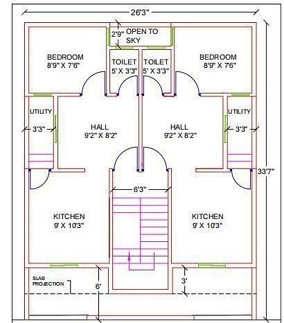 2D Plan of duplex house 3D model 3D printable | CGTrader