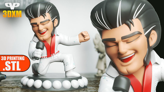 Elvis Chibi STL for 3D Printing 3DXM ChibiSTL 3D model 3D printable ...