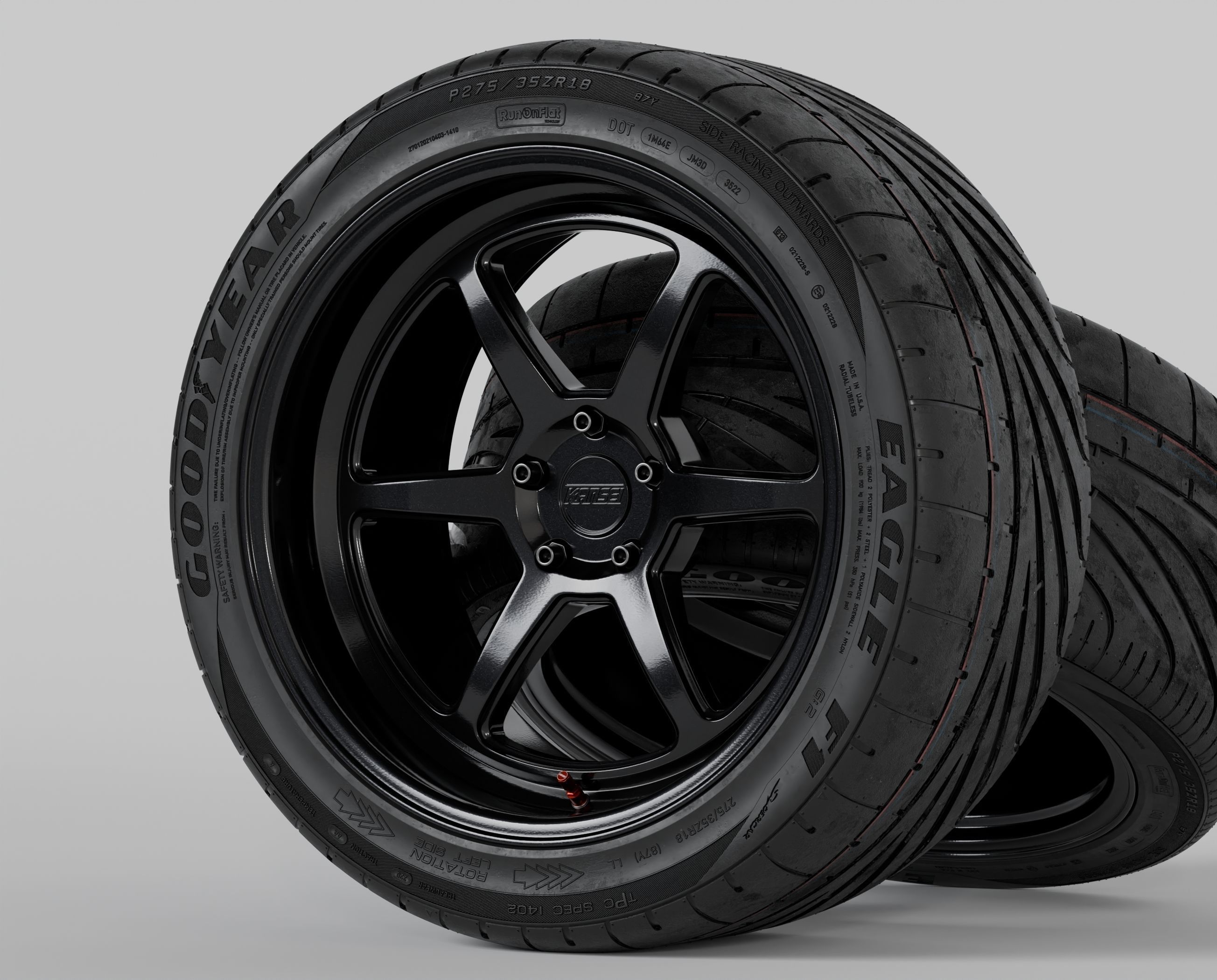Kansei Roku Rims with Goodyear Eagle F1 Supercar G2 Tires 3D model ...