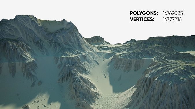 Highly detailed sci-fi desert terrain 3D model | CGTrader