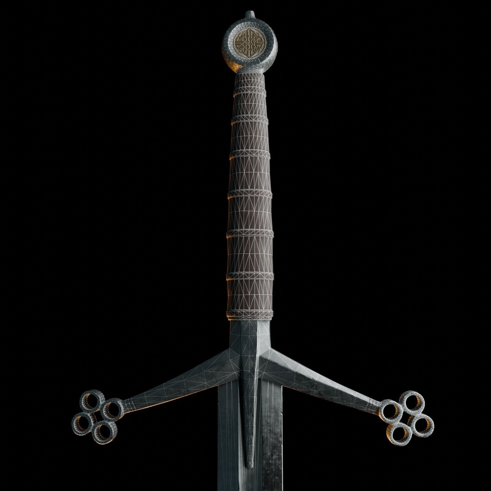 3D model Scottish Claymore Sword VR / AR / low-poly | CGTrader
