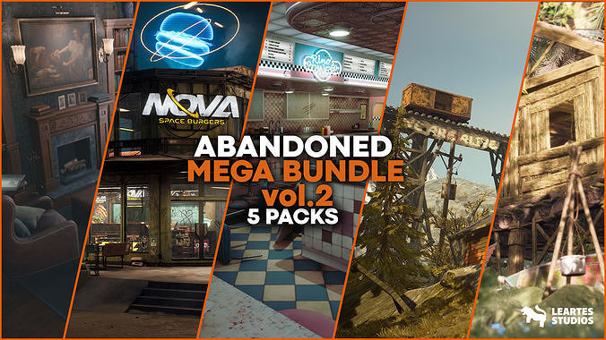3D model Abandoned Environments Mega Bundle Vol 2 VR / AR / low-poly | CGTrader