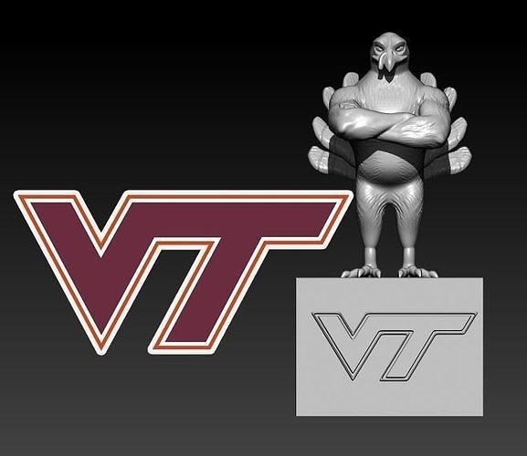 VIRGINIA TECH HOKIES FOOTBALL MASCOT STATUE - 3D PRINT 3D model 3D ...