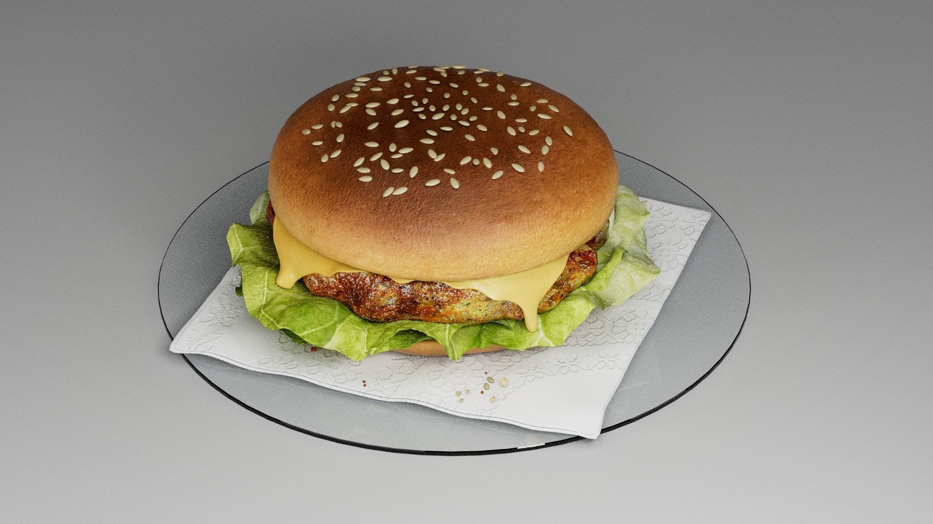 Cheeseburger light 3D model | CGTrader