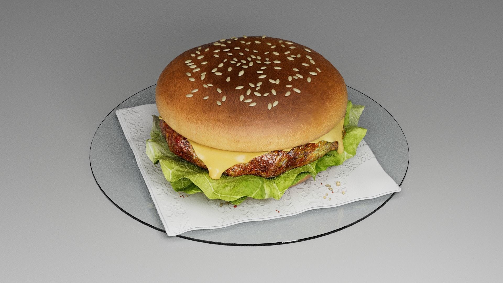 Cheeseburger light 3D model | CGTrader