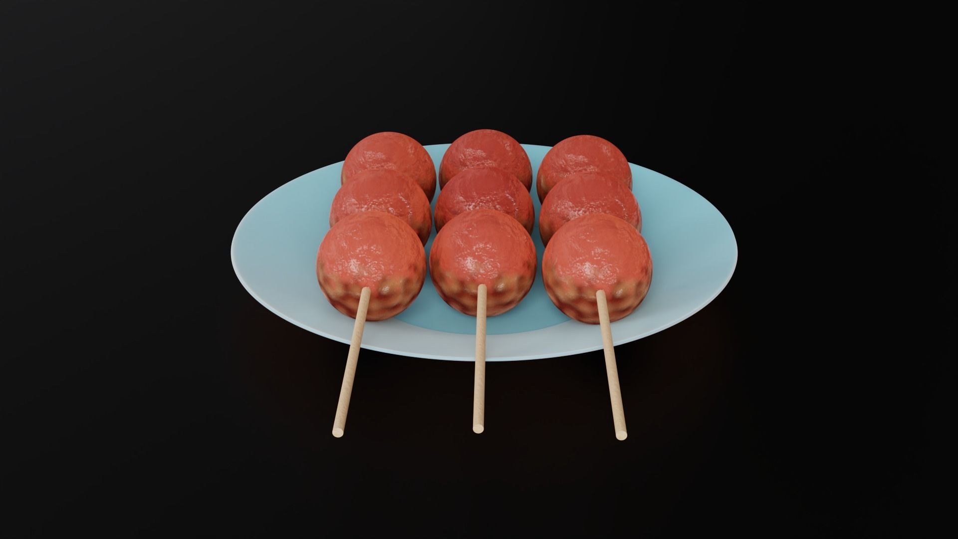 Skewered Grilled Meatball With Sauce 3D model | CGTrader