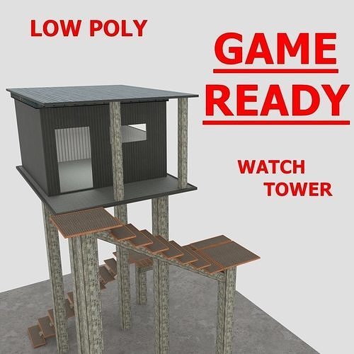 3D model Metal Watch Tower Low Poly VR / AR / low-poly | CGTrader